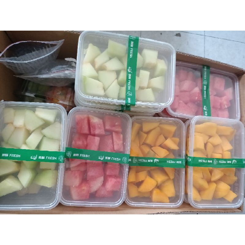 Jual Costum paket meeting buah potong pack 500ml | Shopee Indonesia