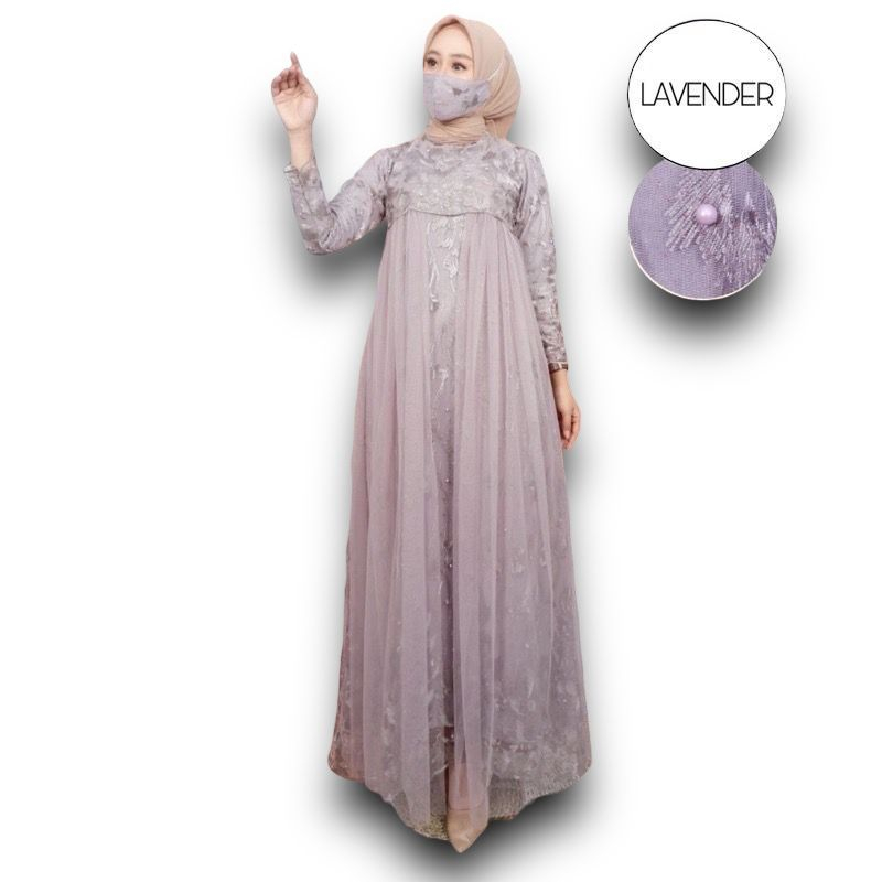 Jual GAMIS BRUKAT TILE TUTU AULIA/ KOMBINASI BAHAN MOSCREPE FREE MASKER ...