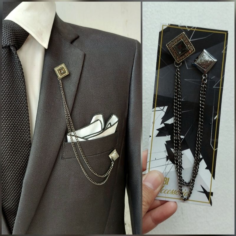 Jual Lapel pin rantai/bros rantai jas - wajik hitam | Shopee Indonesia