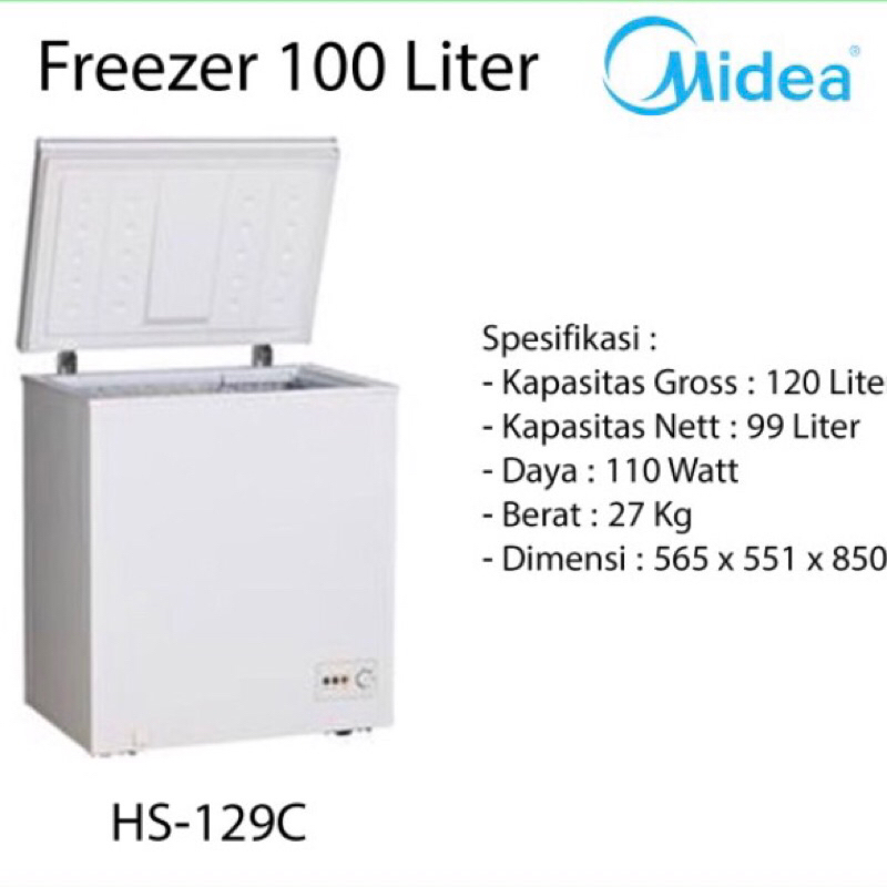 Jual chest freezer 100 liter 100L MIDEA GARANSI RESMI ( medan ...