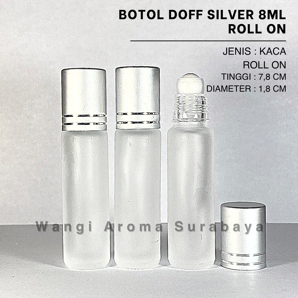 Jual Botol Roll On Doff Silver 8ML - Botol Parfum Roll On Doff Silver ...