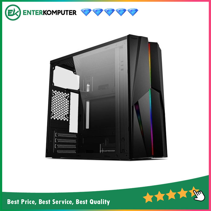 Jual Powerlogic Armaggeddon TRON 1X Tempered Glass - Black - Casing PC ...