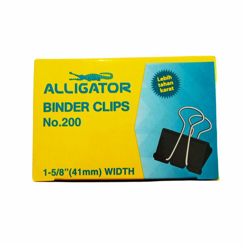 Jual BINDER CLIP 200 ALLIGATOR / PENJEPIT KERTAS / CLIP / BINDER CLIP ...