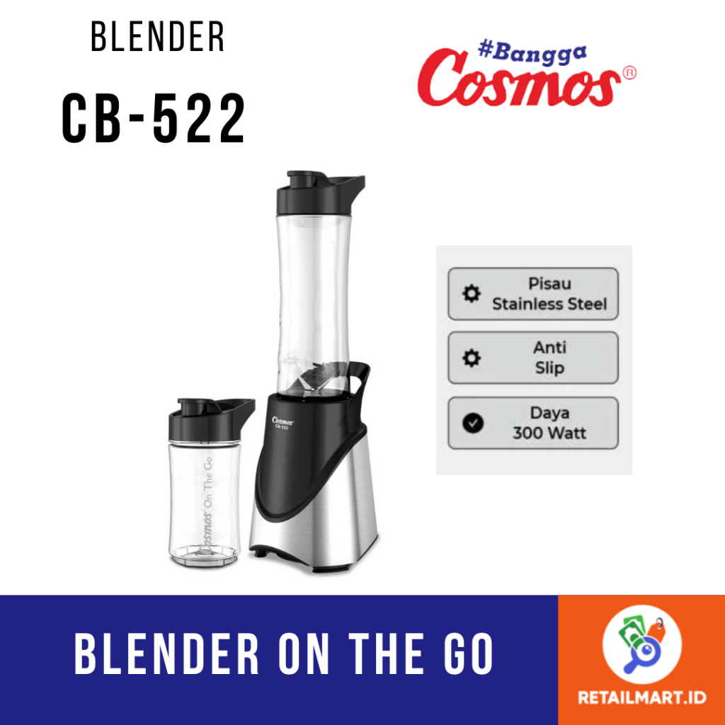 Jual COSMOS: CB-522 BLENDER ON THE GO 570 ML, 400 ML (DAPAT 2 BOTOL ...
