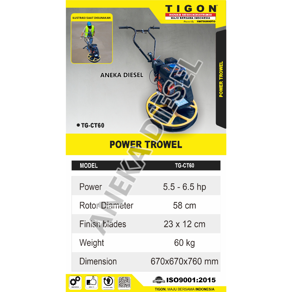 Jual Mesin Trowel Perata Semen TG CT60 TIGON Mesin Perata Semen TG CT60 ...