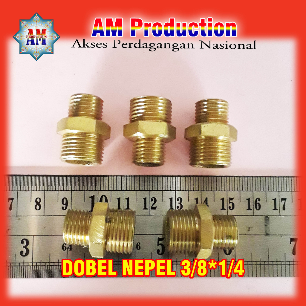 Jual Dobel Nepel ukuran 3/8x1/4 Kuningan Double Nipple | Shopee Indonesia