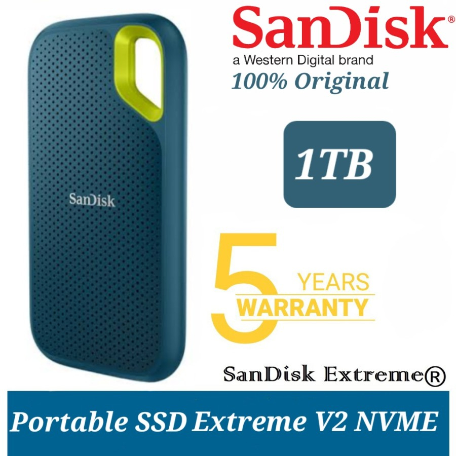 Jual SanDisk Extreme Portable SSD V2 E61 1TB 1050mb/s USB 3.2 Garansi Resmi - Monterey | Shopee ...