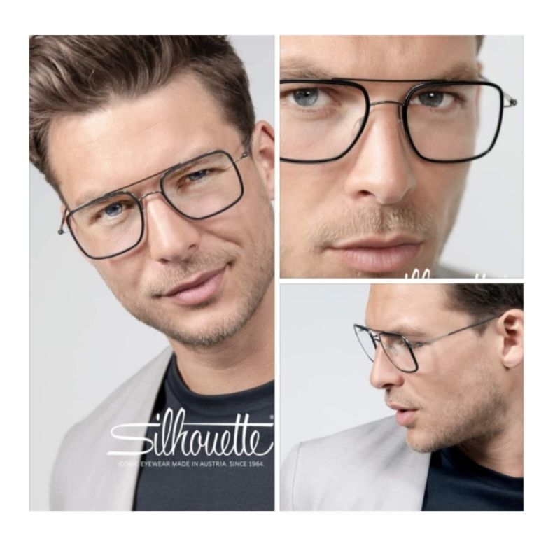 Jual FRAME KACAMATA SILHOUETTE 5544 75 9160 Ruthenium Black s53 Titanium original | Shopee Indonesia