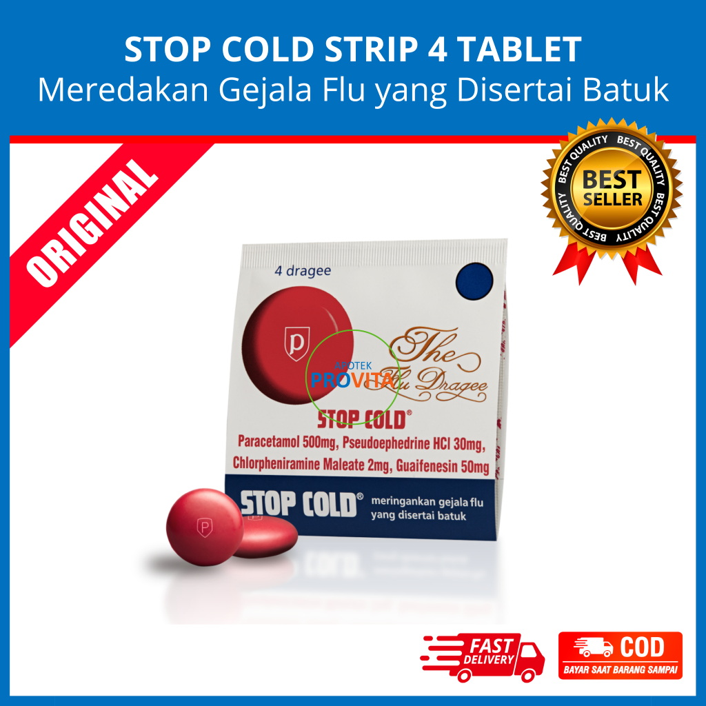 Jual STOP COLD STRIP 4 TABLET DRAGEE - Obat Flu & Batuk Demam Pilek ...