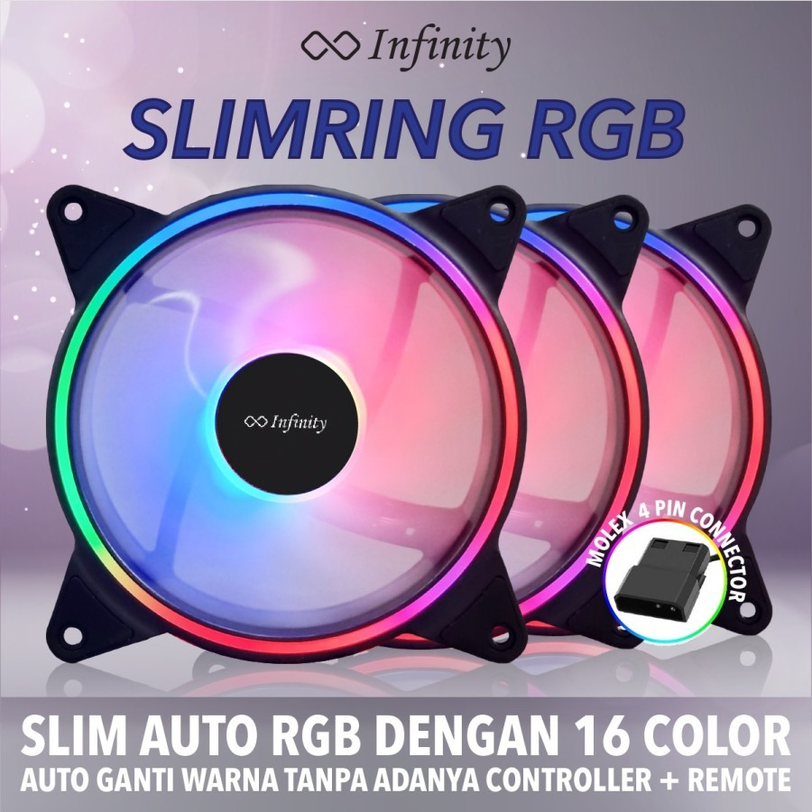 Jual Fan Casing INFINITY Slim Ring Auto RGB 16COLOUR TANPA REMOTE ...