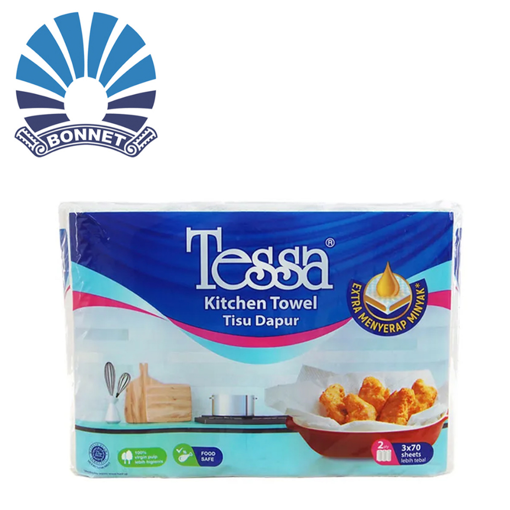 Jual Tessa Kitchen Towel Tisu Dapur (3 Rolls/ 70 Sheets/ 2 Ply ...