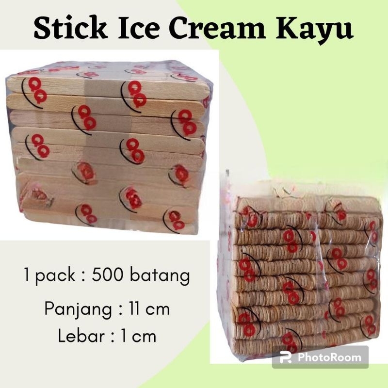 Jual (500pcs) Stick Ice Cream Kayu QQ Stik Es Krim Pudding | Shopee ...