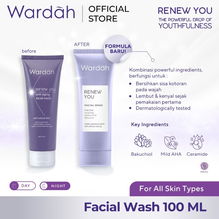 Jual ORIGINAL Sabun Cuci Muka Wardah Renew You Anti Aging Facial Wash ...