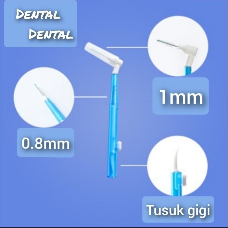 Jual Interdental brush + tusuk gigi plastik triple ended design sikat ...