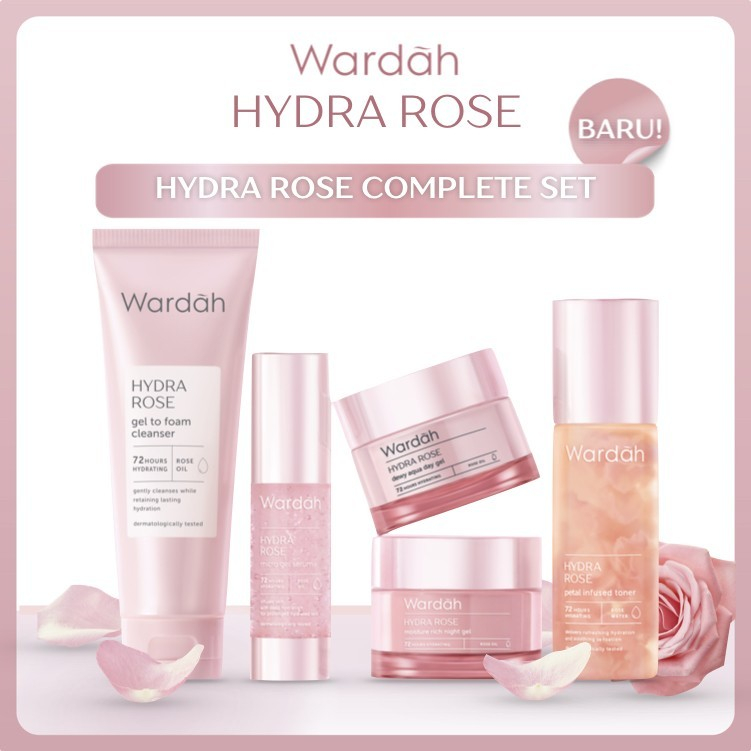 Jual AS Wardah Hydra Rose Skin Care Set Lengkap Sabun Krim Siang Malam ...
