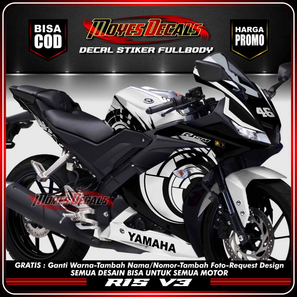 Jual Decal Stiker Fullbody R15 V3 - Decal Motor Yamaha R15 V3 Race ...