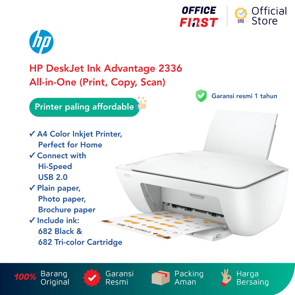 Jual HP DeskJet Ink Advantage 2336 2335 2337 All in One Printer / Print Scan Copy / Ink 682 ...