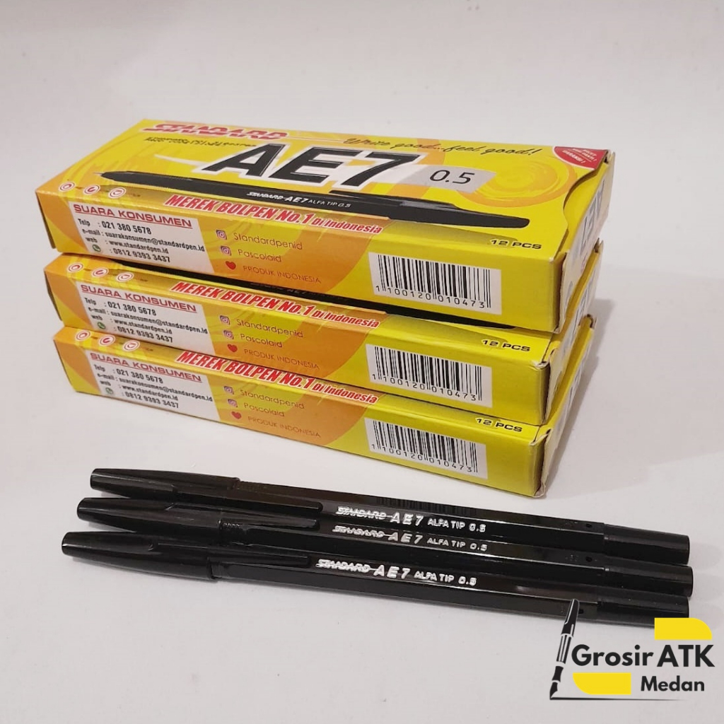 Jual Pulpen STANDARD AE7 Hitam Original 100%/Pulpen/Bolpoint/Pena murah | Shopee Indonesia