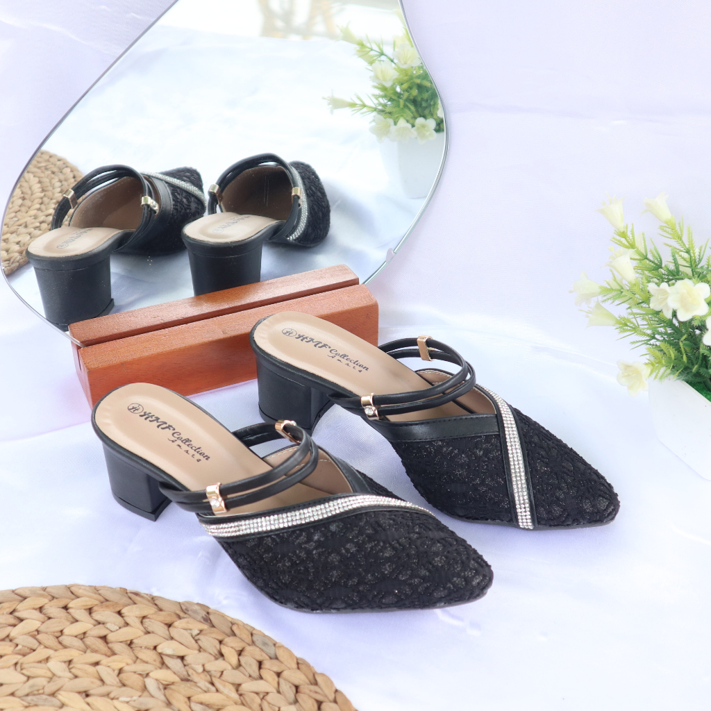Jual HMF Nurmili Sepatu Hak Mules Wanita RD20 | Shopee Indonesia