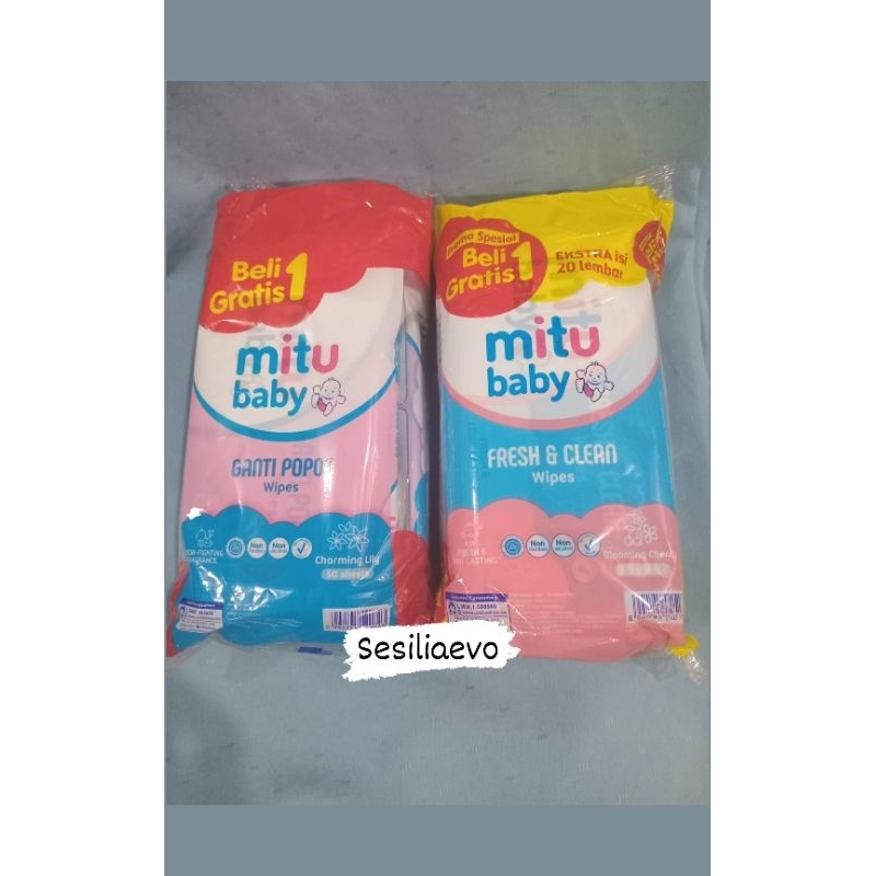 Jual Mitu Baby Wipes 50+50 sheets | Shopee Indonesia