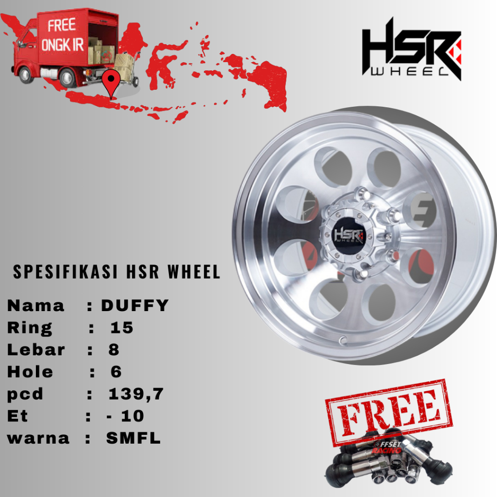 Jual Velg mobil ring 15 HSR DUFFY cocok untuk mobil TAFT HARTOP VEROZA ...