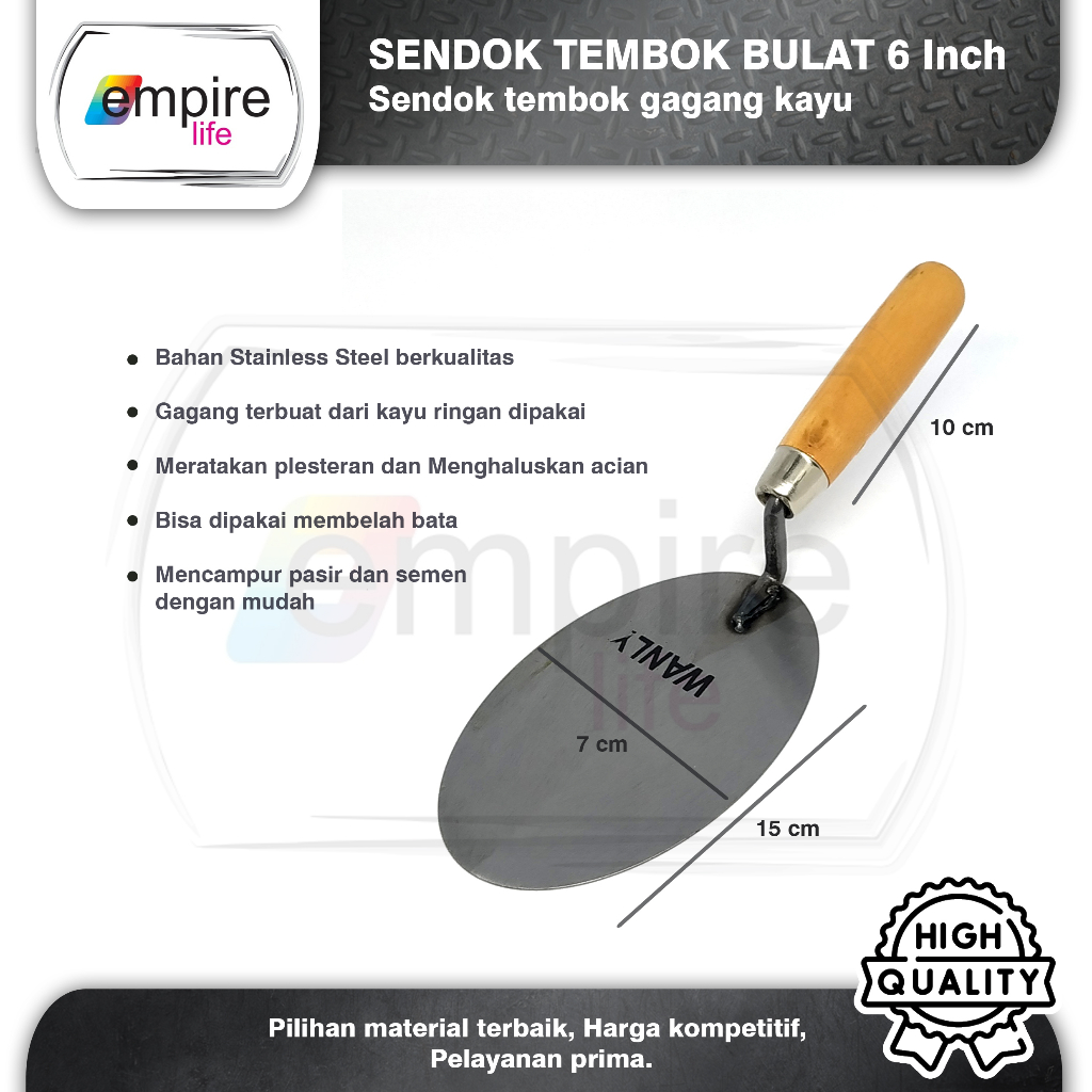 Jual Sendok Tembok Semen Aduk Bulat 6 inch | Shopee Indonesia