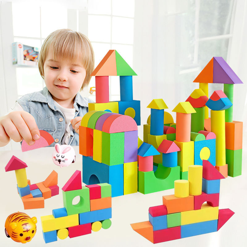 Jual 46 Pcs EVA Safe Building Blocks / Mainan Edukasi Balok Spon Anak ...