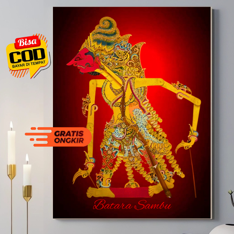 Jual Poster Wayang Kulit Batara Sambu Untuk Hiasan Dinding Atau Wall ...
