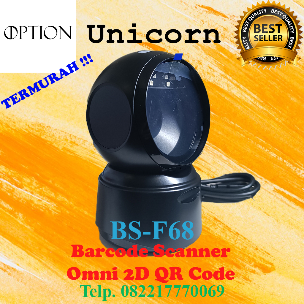 Jual Barcode Scanner Omni Unicorn BS-F68 / BSF68 2D QR Code USB ...