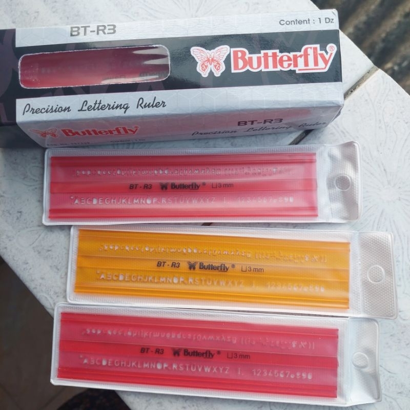 Jual Butterfly Mal Huruf 3mm untuk Gambar Teknik | Penggaris Mal Huruf ...
