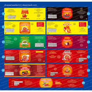 Jual LABEL STIKER SAMBAL BOTOL, TOPLES 150 gr, 100 gr, 200 gr, Cepat ...