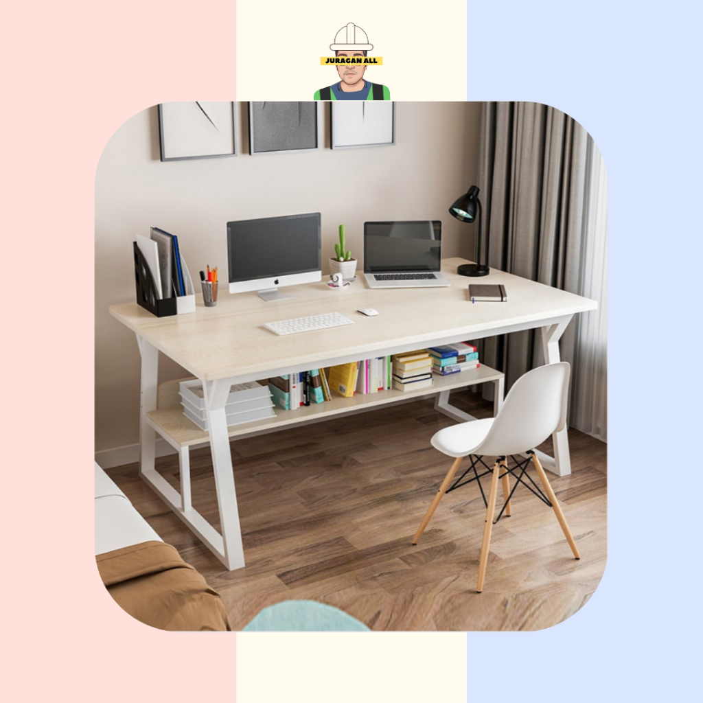 Jual MEJA KERJA/MEJA BELAJAR KOMPUTER/MEJA KANTOR/MEJA DENGAN RAK ...