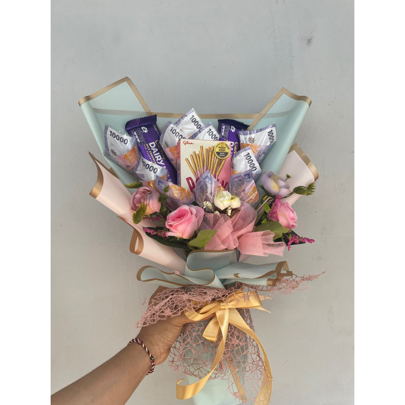 Jual Money Coklat buket (SUDAH TERMASUK UANG) | Shopee Indonesia