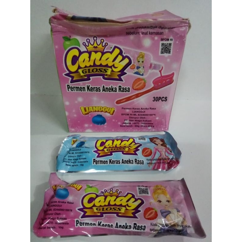 Jual Permen Cemilan Snack Sikat Gigi Princess Pink Candy Gloss Putri ...