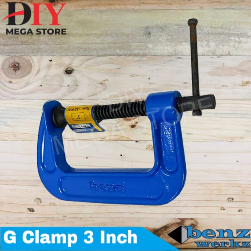 Jual Klem G 3 inch penjepit catok ragum kayu G clamp 3" benz werkz BZ ...