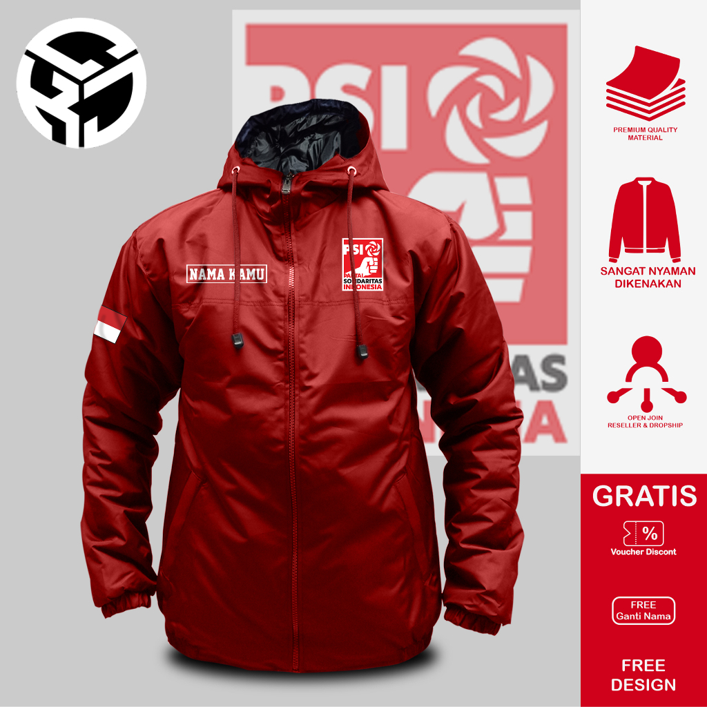Jual JAKET PSI JAKET PARTAI PSI WARNA MERAH DAN HITAM COSTUM ANTI ...