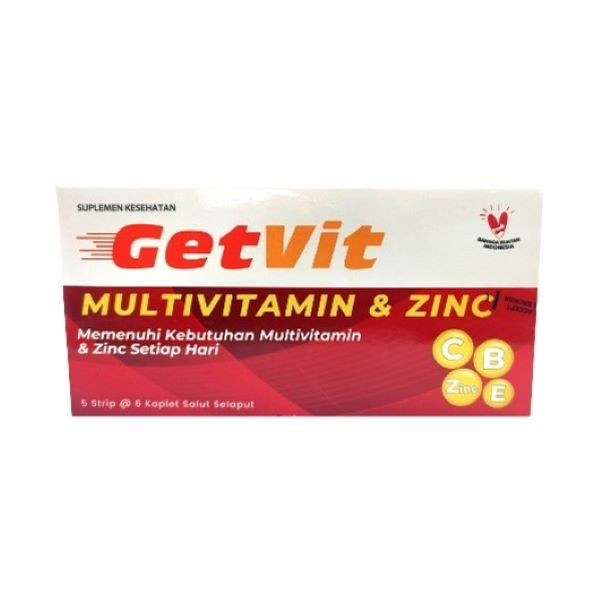 Jual GETVIT MULTIVITAMIN & Zinc isi 30 tablet | Shopee Indonesia