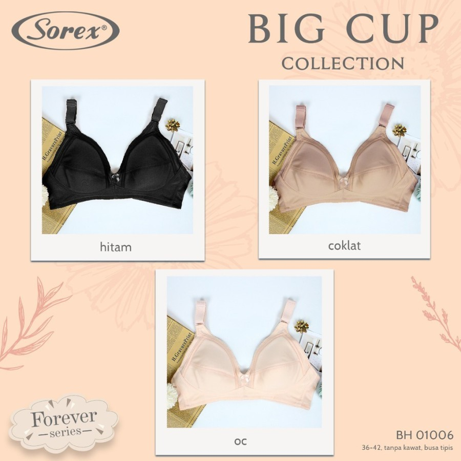 Jual SOREX Sport Bra BIG CUP POLOS 01006 Busa Tipis Tanpa Kawat Original | Shopee Indonesia