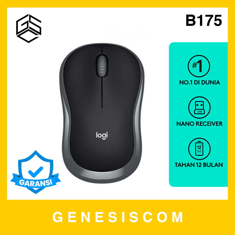 Jual Mouse Wireless LOGITECH B175 Nano USB Receiver Laptop PC Computer Komputer Kantor Office ...