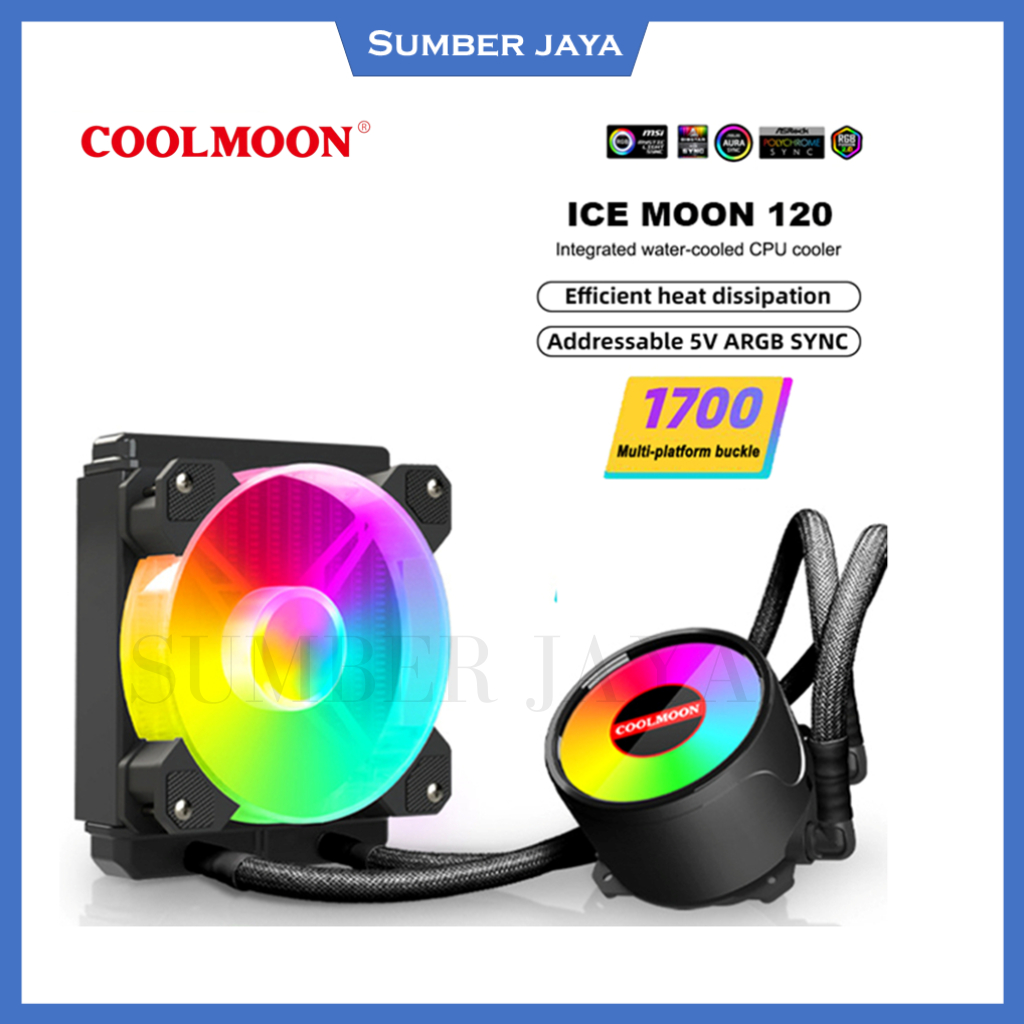 Jual COOLMOON CPU WATER COOLING ARGB 120/240 RADIATOR FAN COOLER SYNC ...