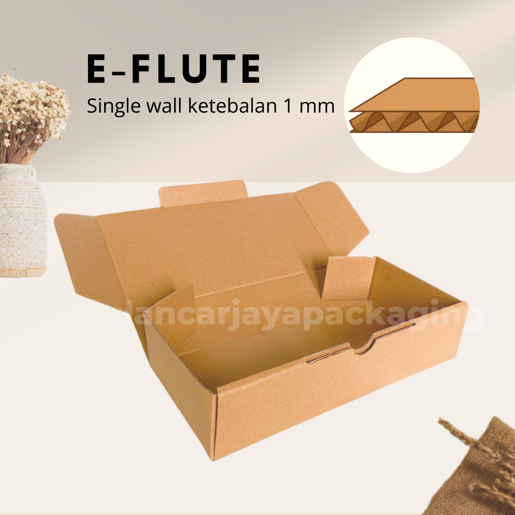 Jual E-FLUTE Box Kardus Coklat Packaging Brownies Olshop Sovenir Baju ...