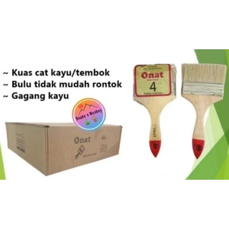 Jual Kuas Cat Tembok 633 - 4" Merk ONAT (Harga Perbiji) | Shopee Indonesia