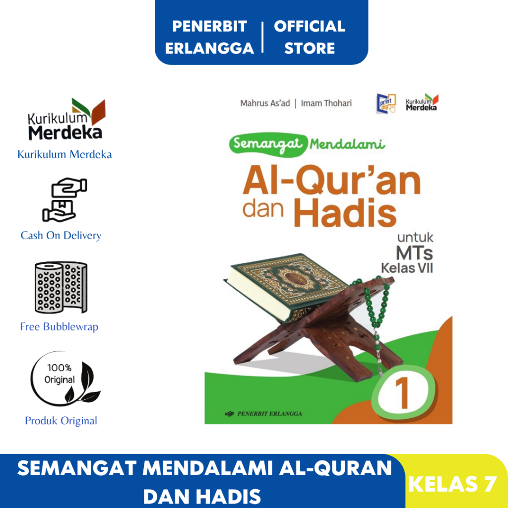 Jual [Erlangga Official] Semangat Mendalami Al-Quran & Hadis Mts Kelas 7 Kurikulum Merdeka ...