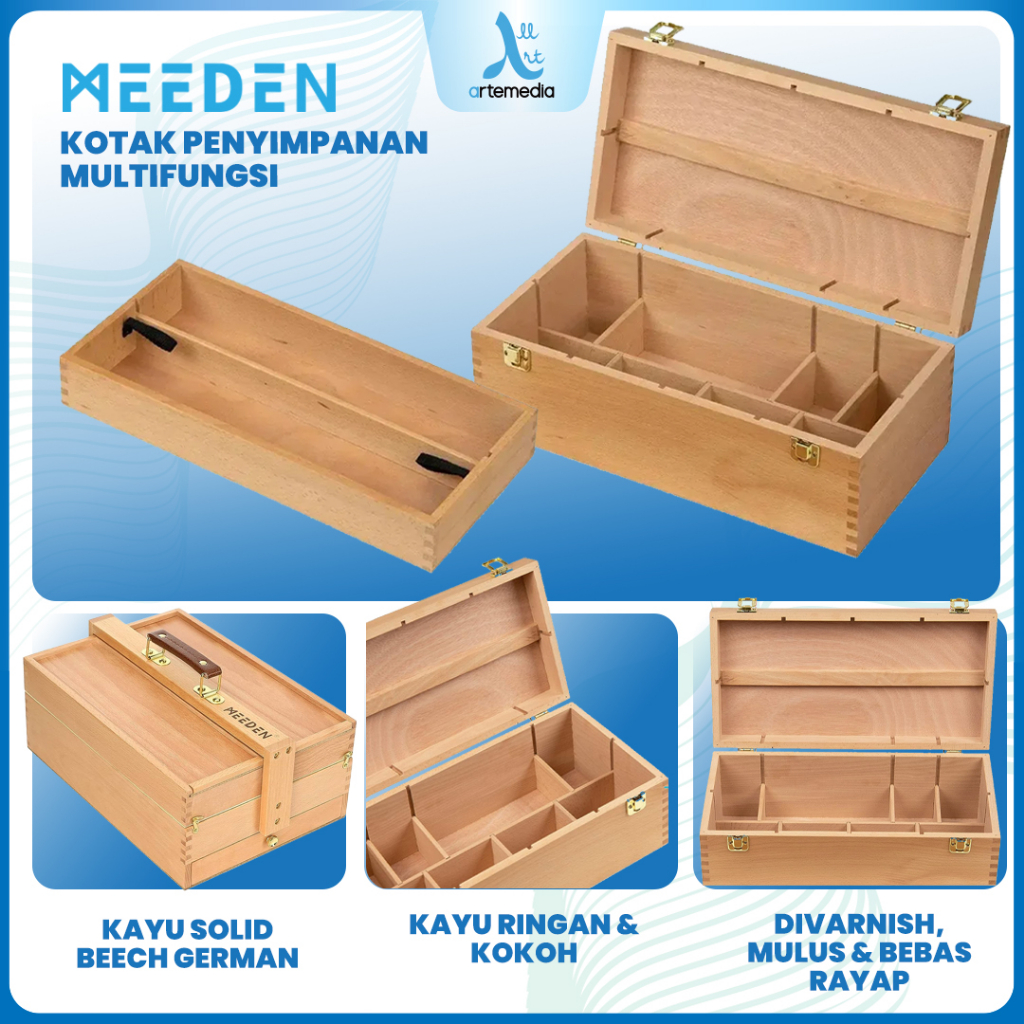 Jual Meeden Big Storage Box Art Supply Solid Wood Kotak Multifungsi ...