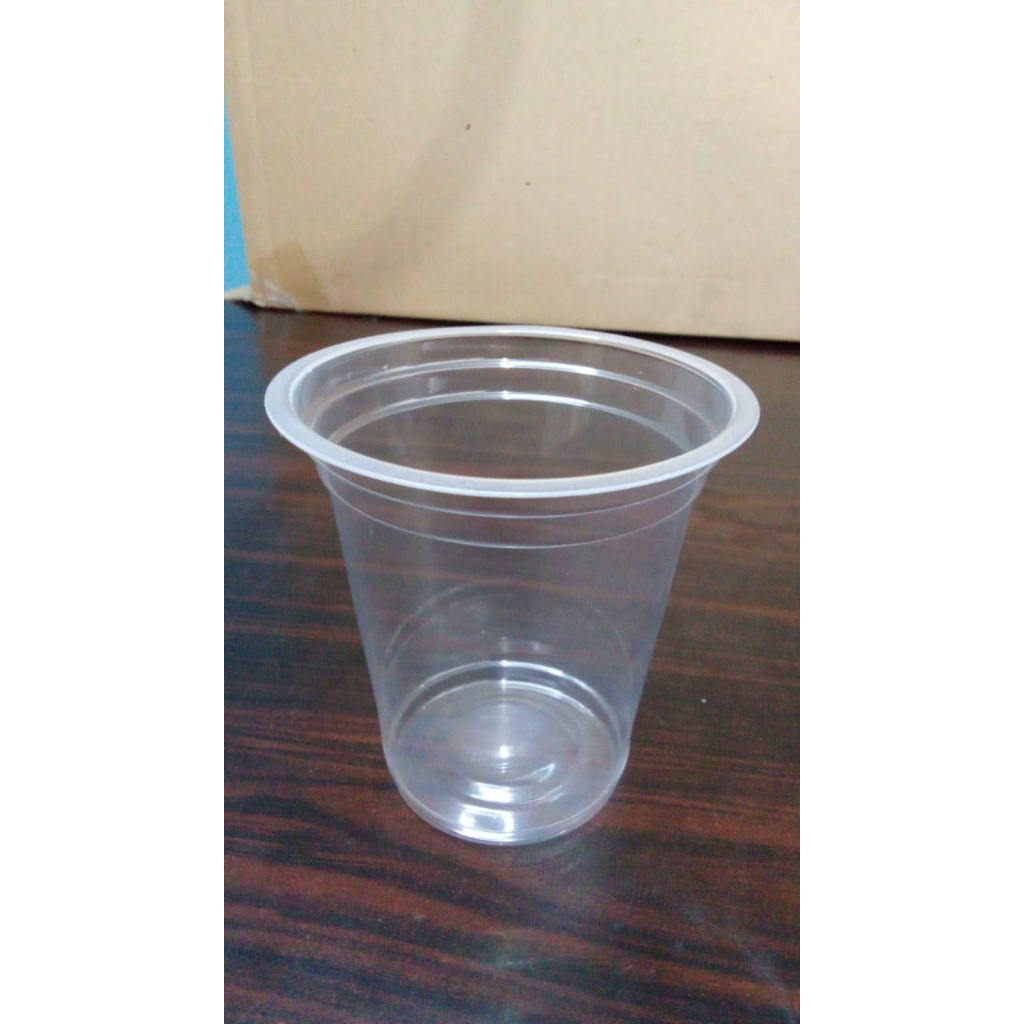 Jual Gelas cup/gelas plastik top cup uk 10 oz datar isi 50pcs | Shopee ...
