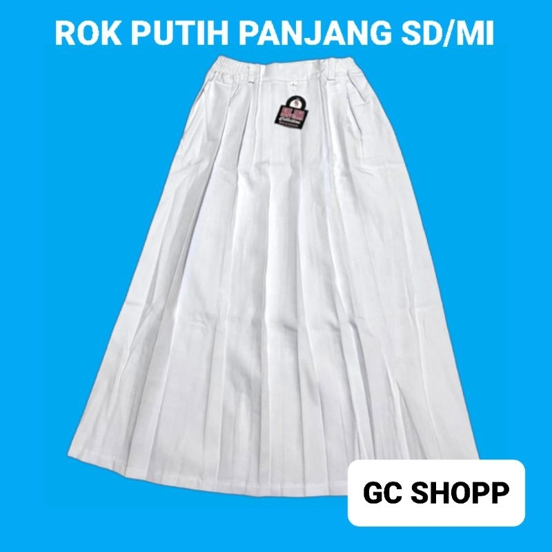 Jual ROK SD PUTIH PANJANG REMPEL/ROK SERAGAM SEKOLAH PUTIH REMPEL ...