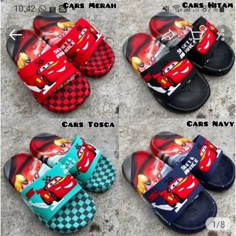 Jual Sandal Anak Karakter Cars Sendal Karet Jelly Anak Import Premium ...