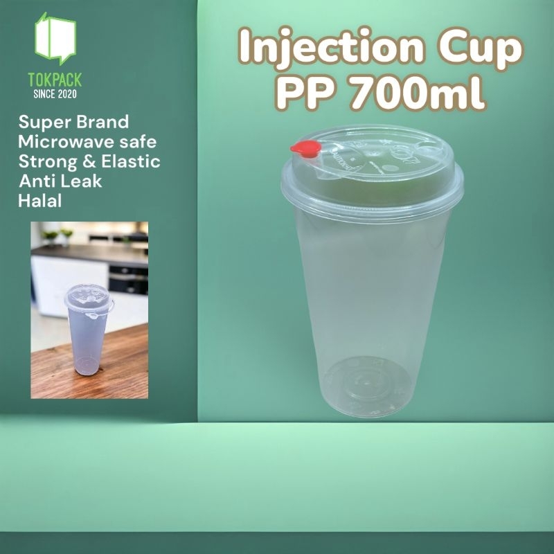 Jual GELAS PLASTIK BOBA / CUP INJECTION 700ML 24 OZ / CHEESE TEA ...
