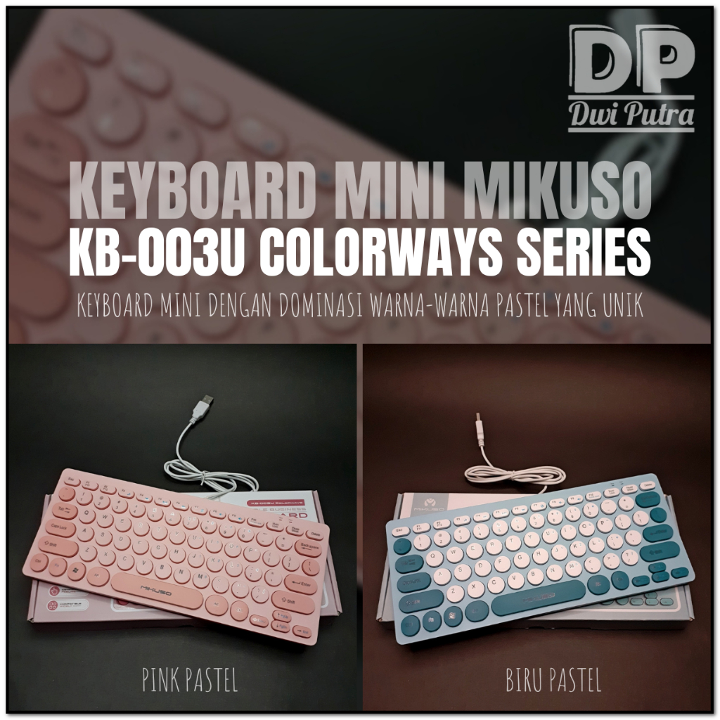 Jual KEYBOARD MINI MIKUSO KB-003U USB // COLORWAYS WARNA PASTEL OFFICE ...