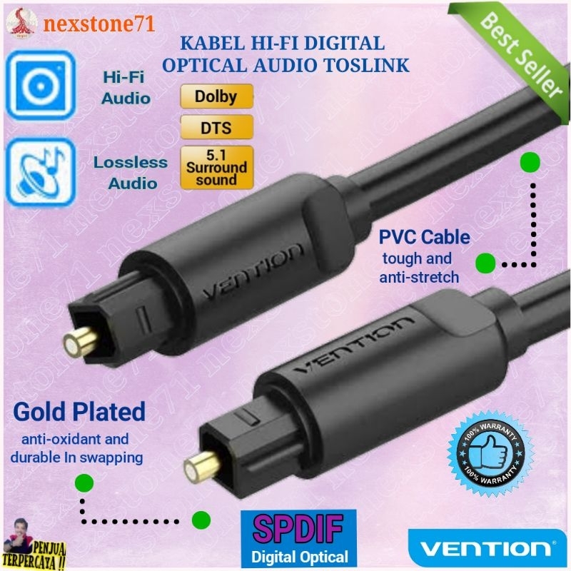 Jual Kabel Toslink Optical Digital Audio/Fiber Optik Male to Male ...